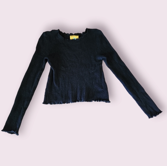 UNIF | Tops | Unif Scalloped Hem Long Sleeve Ribbed Sweater Shirt ...